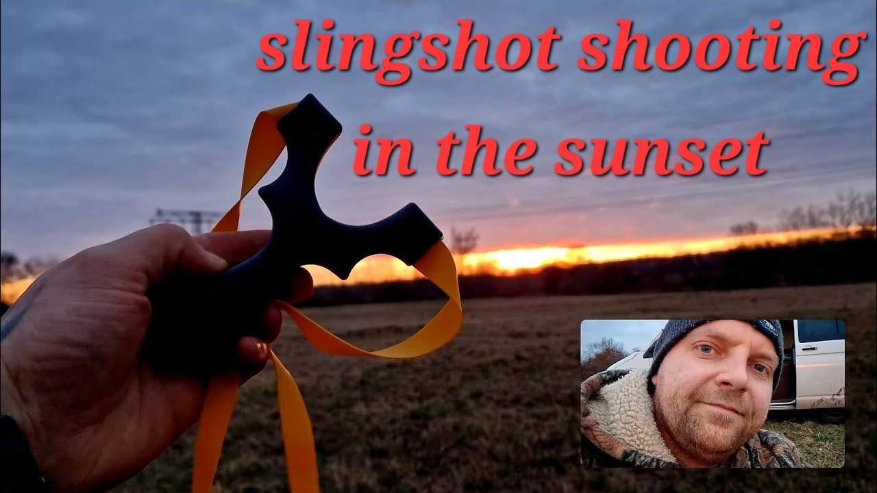 slingshot shooting in the sunset , full butterfly slingshot shooting ...