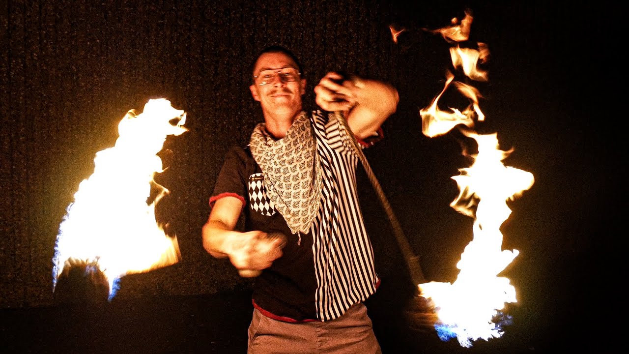 Incredible Fire Poi Spinning! | Fire Dance/Performance | Josh Mikol ...