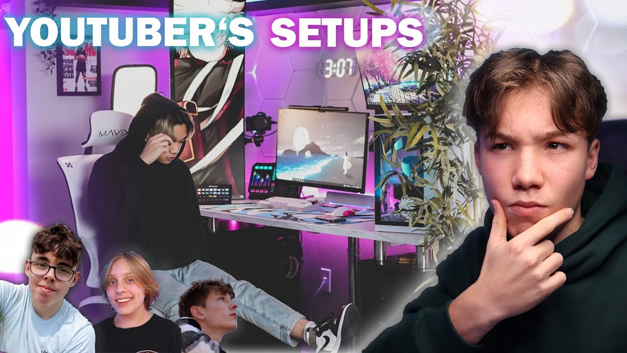 Reacting to YOUTUBER'S/STREAMER'S Gaming Setups (ft. lough, casp, slush ...