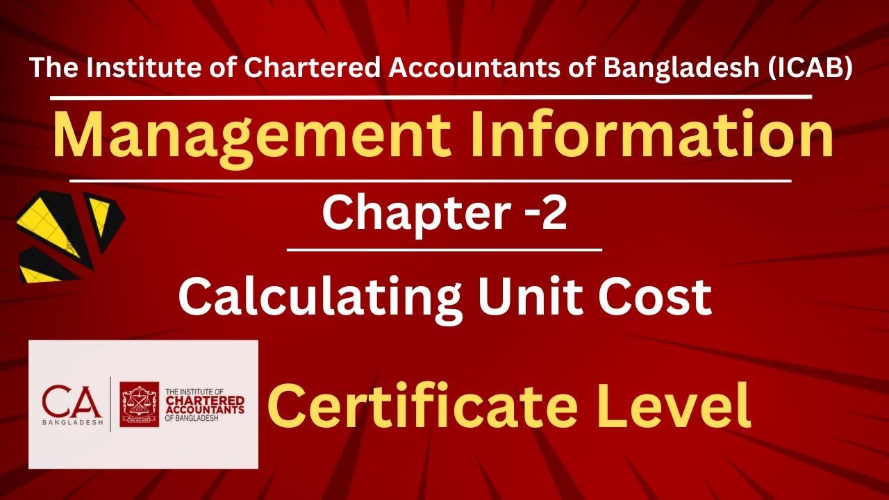 CL- MGT INFO - Chapter 2- Calculating Unit Cost- Mahmudur Rahman FCA - YouTube
