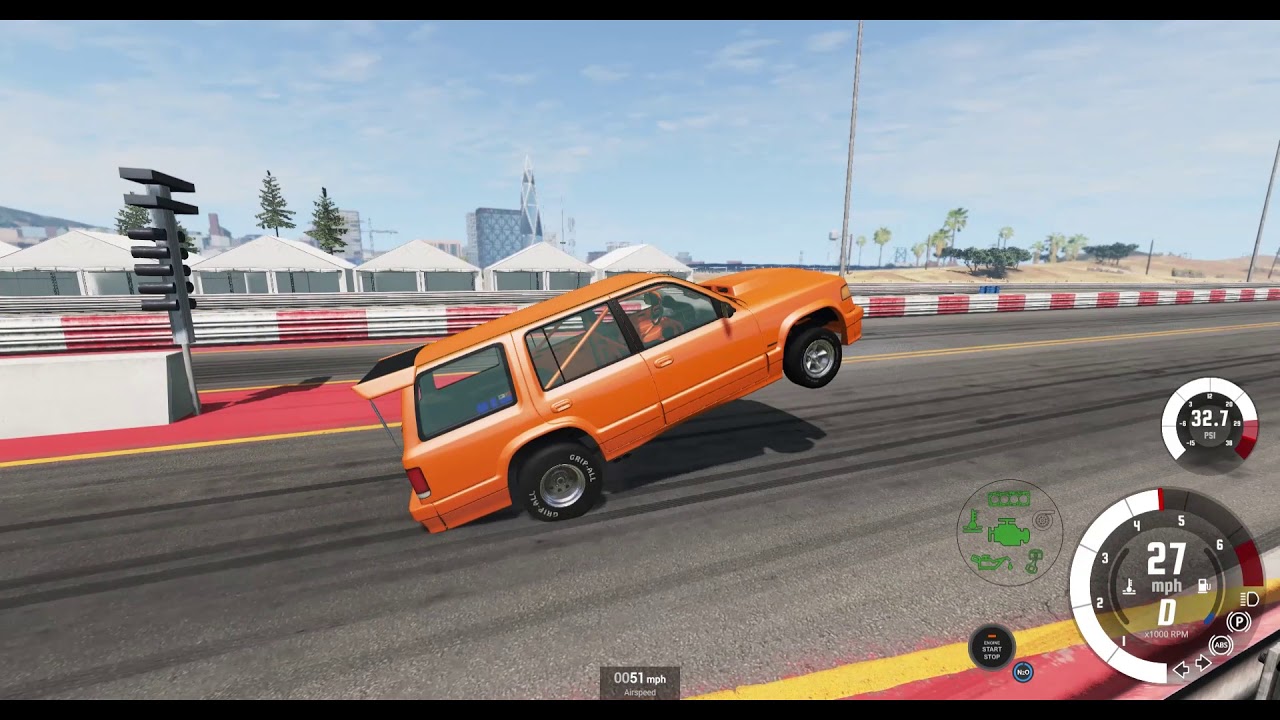 BeamNG Slow Motion Drag Launches - YouTube
