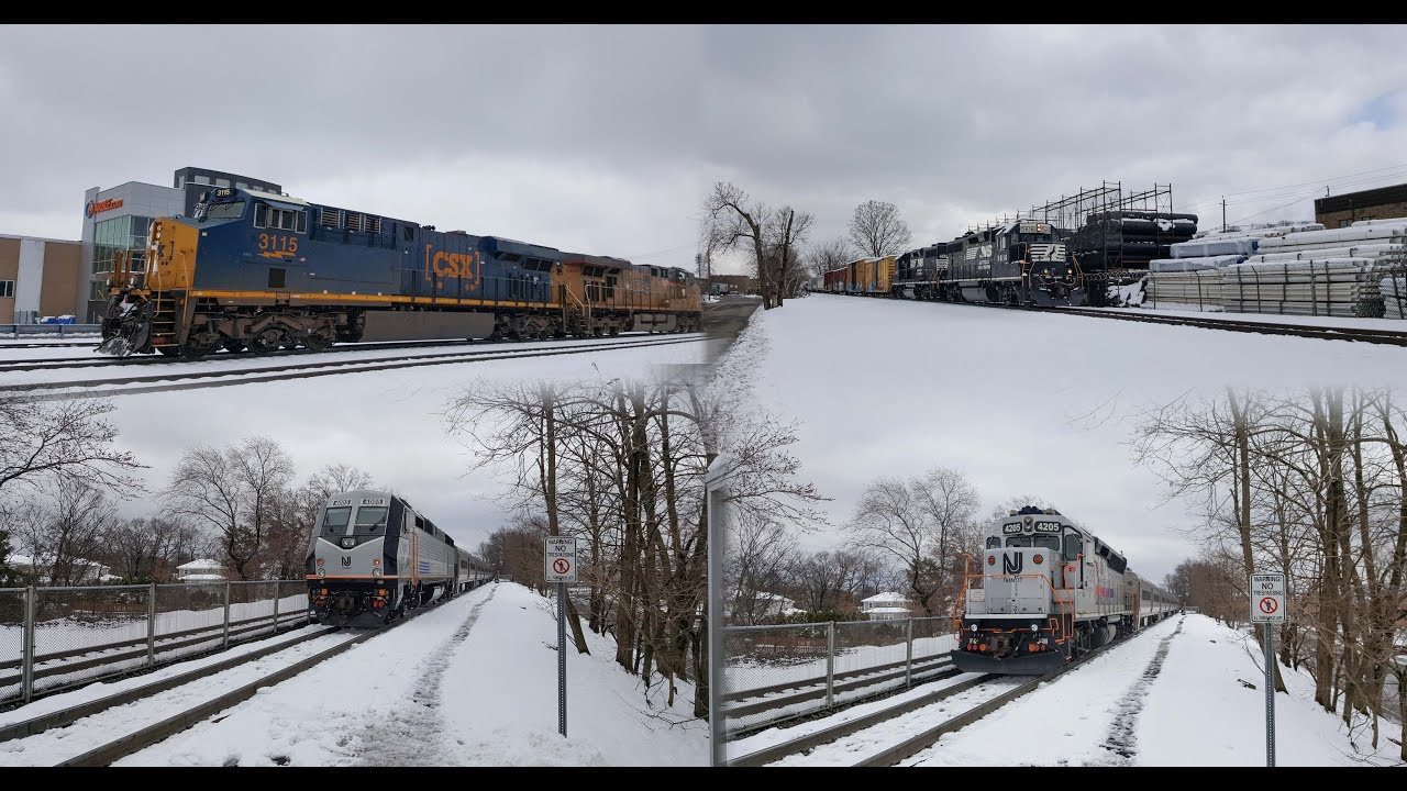 [HD] Railfanning In The Snow Around Bergen County - YouTube