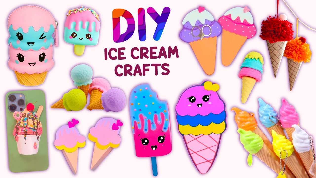 14 DIY ICE CREAM CRAFTS - Cute School Supplies - Room Decor - Hair Pin ...