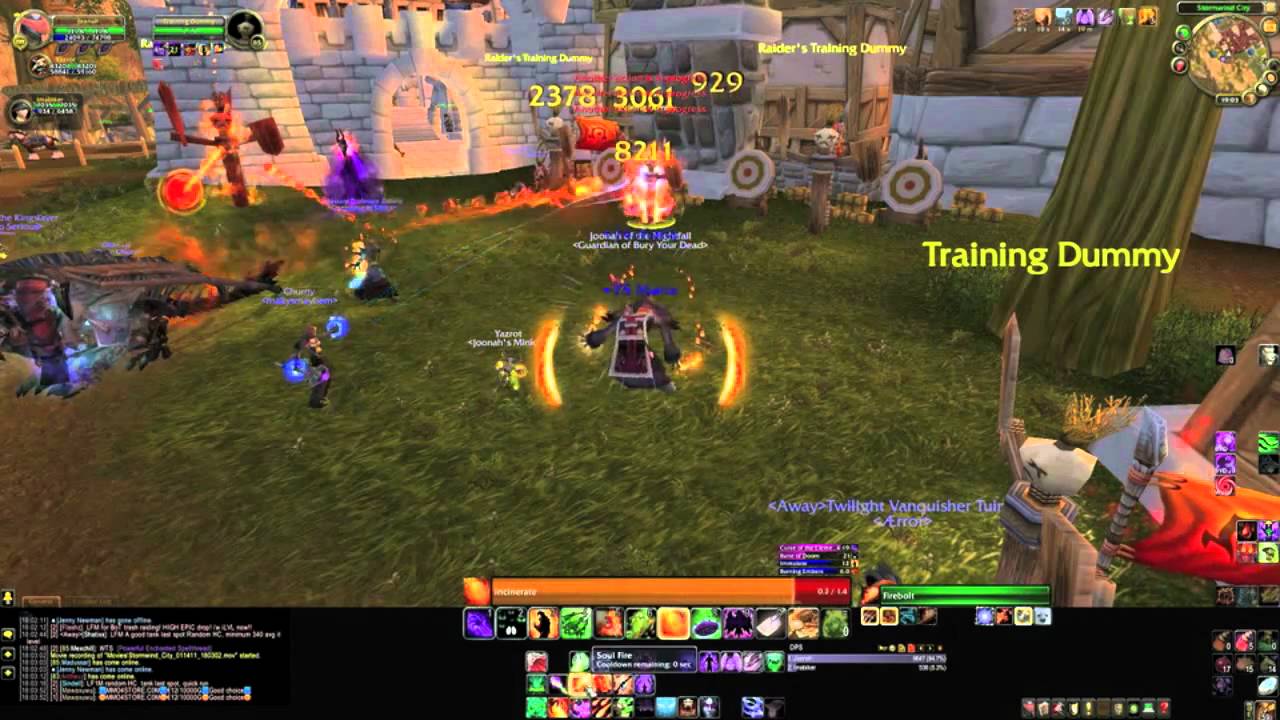 World of Warcraft - Warlock Level 85 Destro Rotation - YouTube