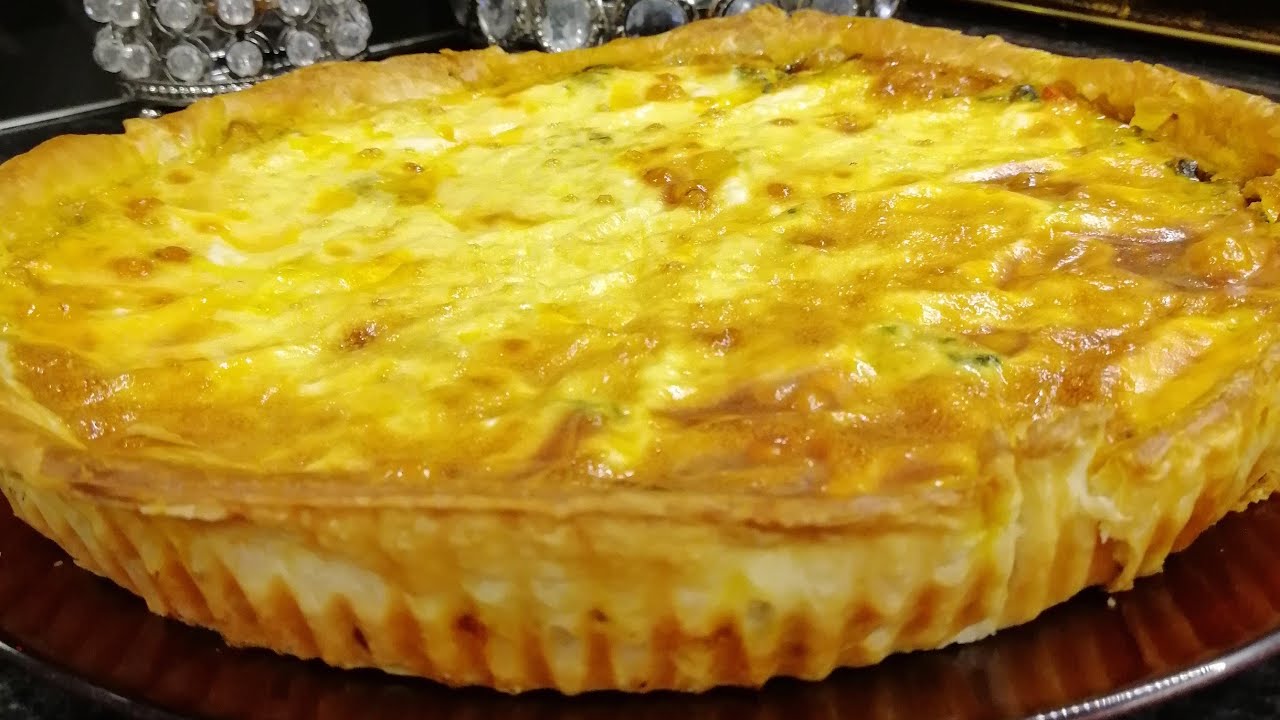 recette quiche au poulet et au fromage facile - YouTube