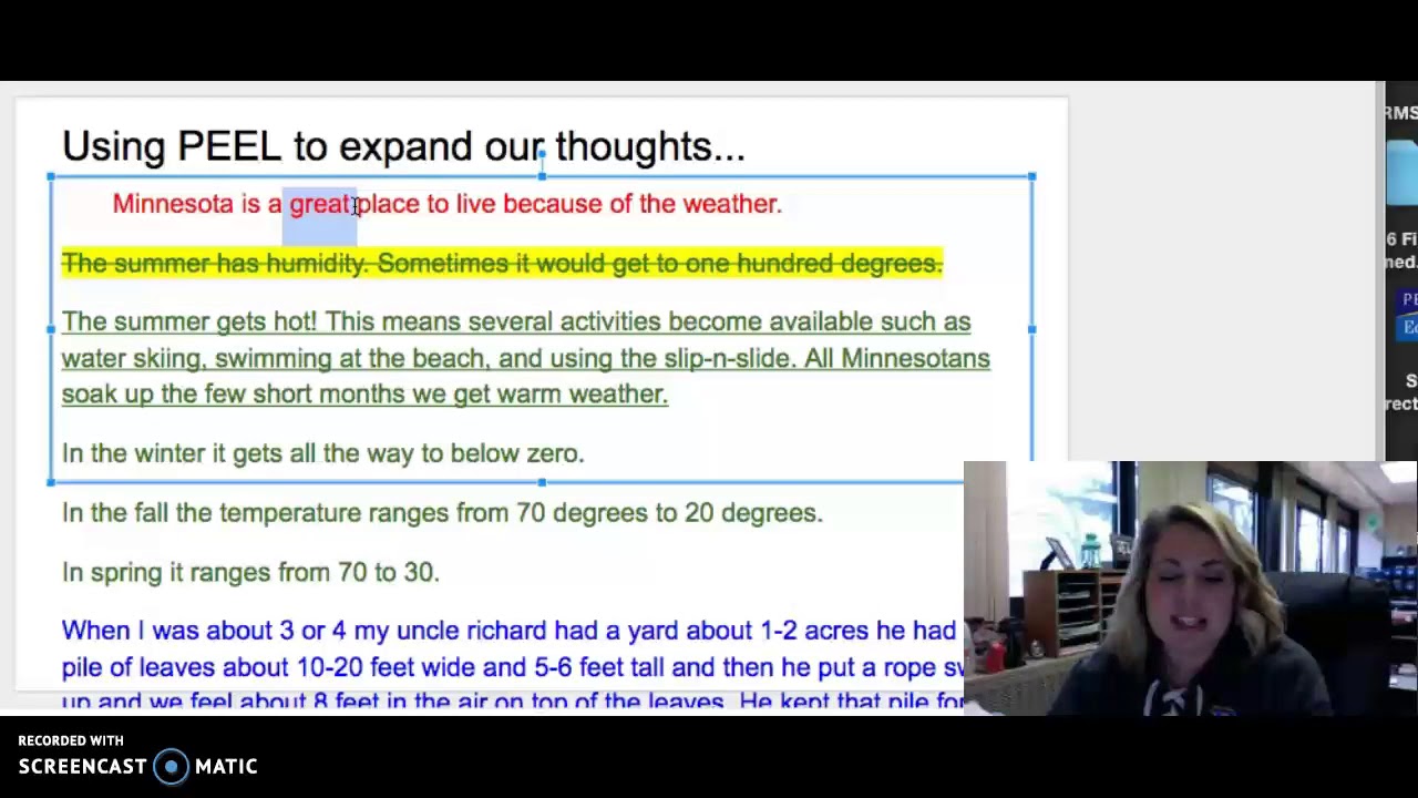 Using PEEL to expand paragraphs - YouTube