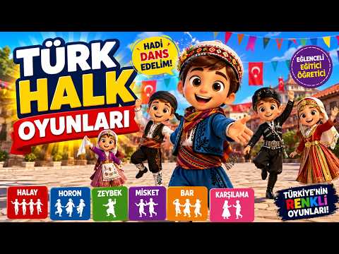 Türk Halk Oyunları Şarkısı 🇹🇷 | Halay, Horon, Zeybek, Misket! | Çocuk Şarkıları