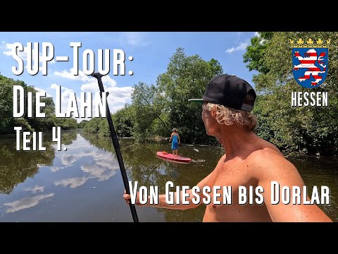 SUP - Tour: Die Lahn Teil 4. Von Gießen bis Dorlar/Lahnau. 11 km 3 x Bootsrutsche und erste Schleuse