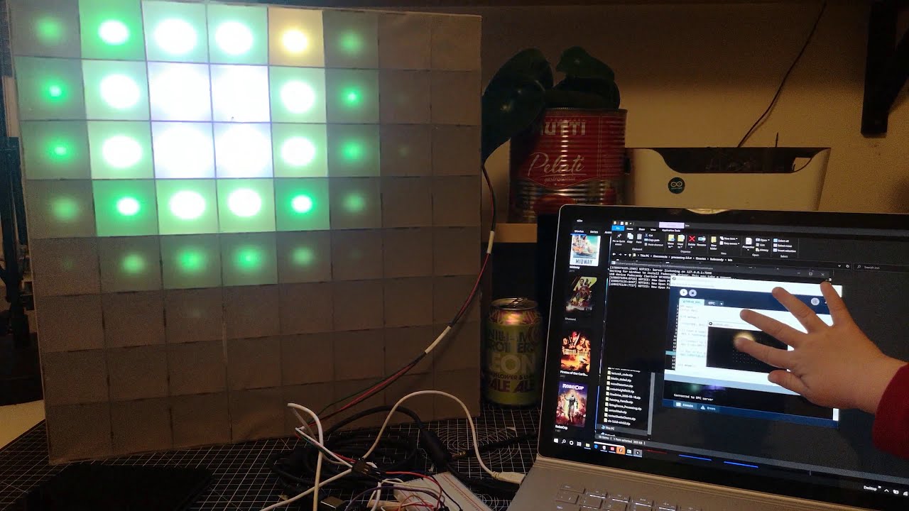 FadeCandy, 8*8 grid and matrix testing - YouTube