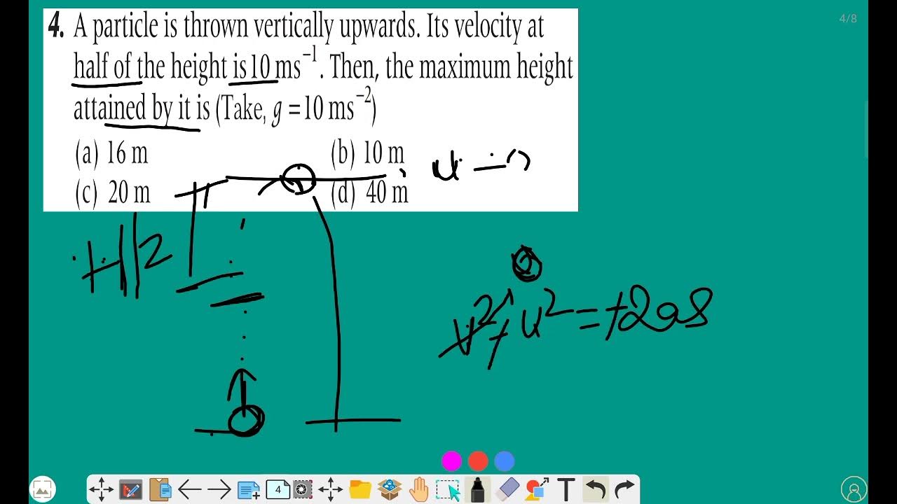 A particle is thrown vertically upwards. Its velocity at half of the height is10 1 ms− . Then ...