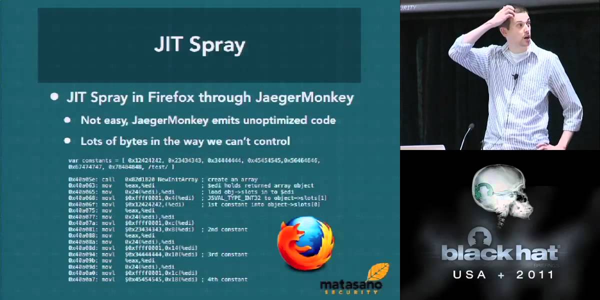 BlackHat 2011 - Attacking Client Side JIT Compilers - YouTube