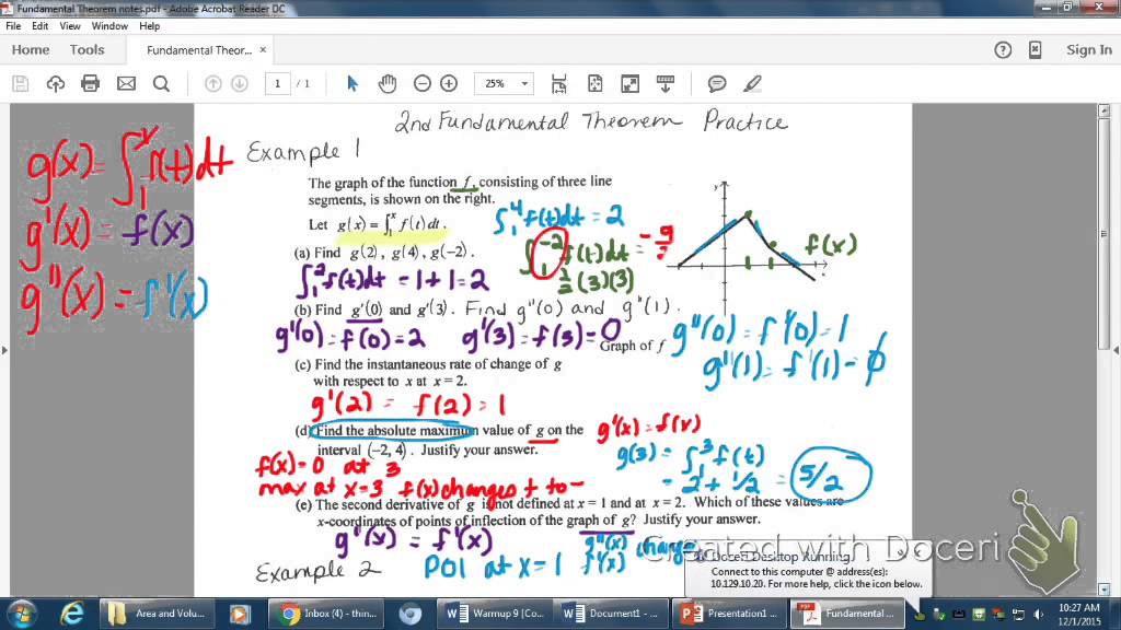 2nd fundamental theorem free response practice - YouTube