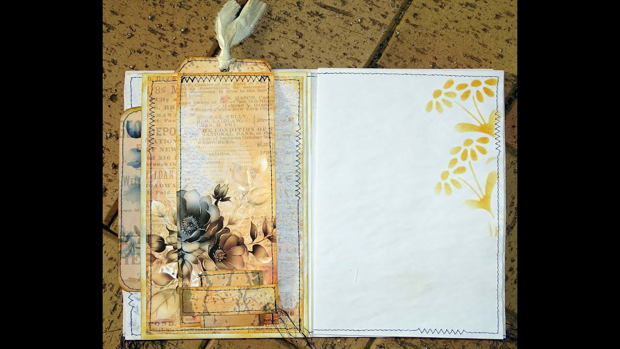 Two Pocket Page Embellishment with a Notepad for my Blue Floral journal ...