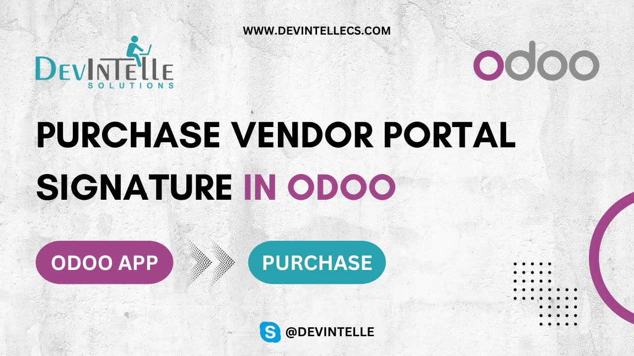 How To Create Purchase Vendor Portal Signature in Odoo - YouTube