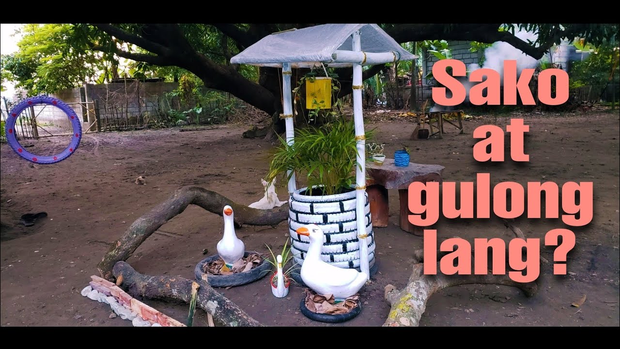 Gulong lang at sako, gaganda na ang hardin mo/ DIY Tyre wishing well ...