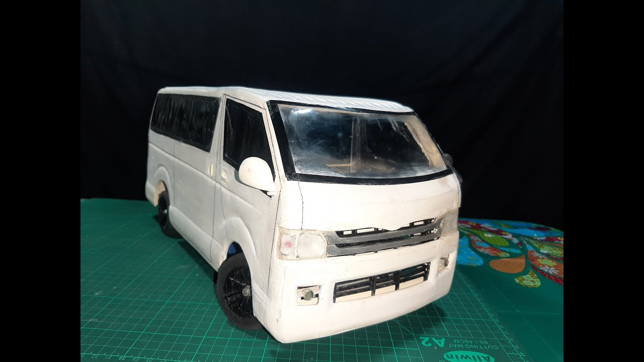 How to set handmade hiace shell on 1/10 rc body - YouTube