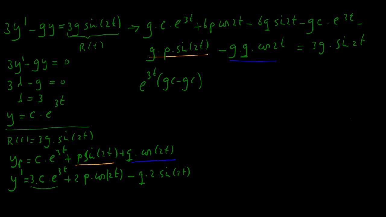 DV1: 3y'-9y=39sin2t - YouTube