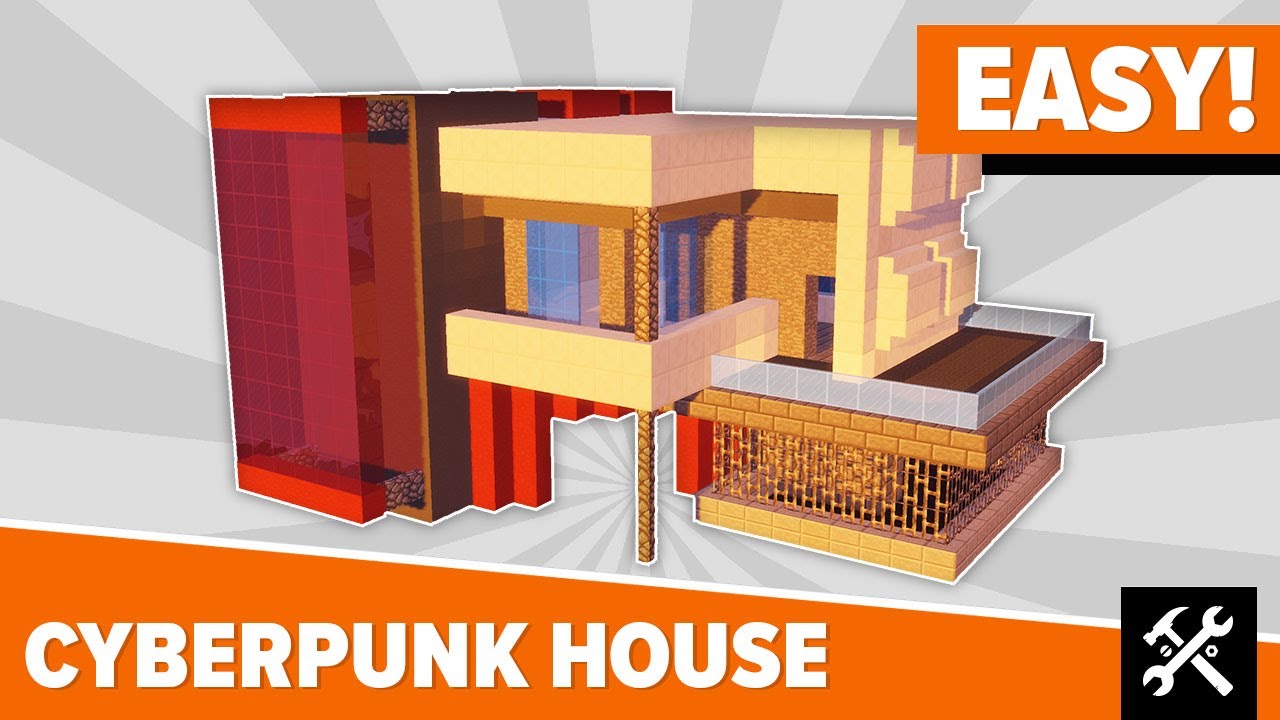 Minecraft: How to Build a CYBERPUNK HOUSE - Futuristic House Tutorial ...