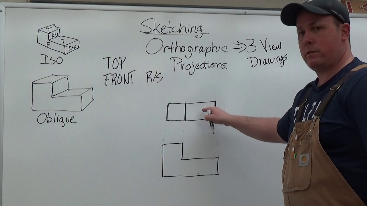 Orthographic Projection Sketch Tutorial - YouTube