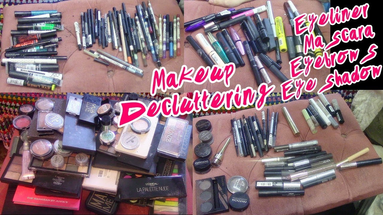 Decluttering my Makeup Collection (Part Three- Eyebrows, Eyeliner, Mascara & Eyeshadow) - YouTube