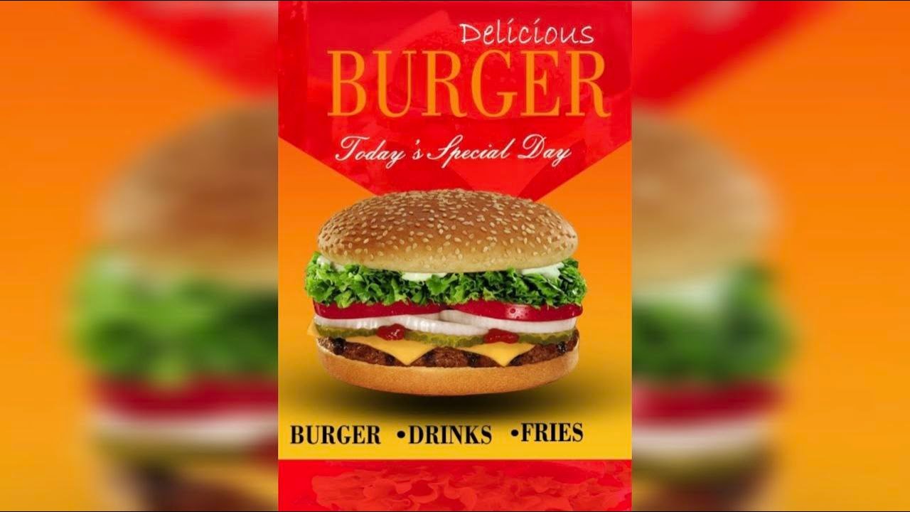 Fast food - Burger ad in photoshop - YouTube