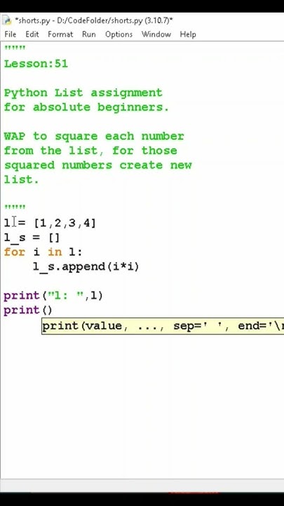 Python Coding Exercise For Absolute Beginners Shorts Python Coding Pythontricks Pythonlists 