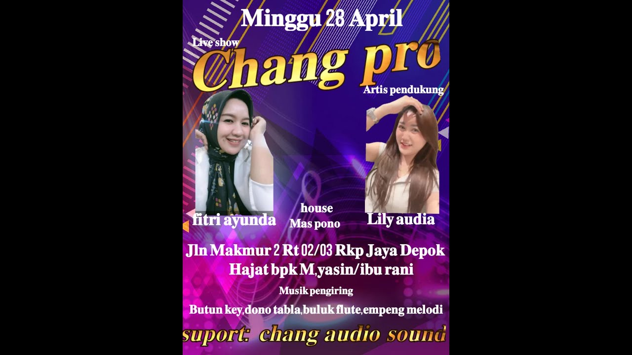 | Live Streaming ||CHANG PRO DEPOK Acara resepsi AGUNG & ISNA - YouTube