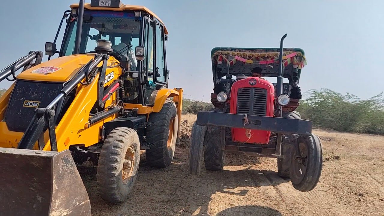 jcb 3dx machine se mud loding tractor 🚜 loding JCB video जेसीबी वीडियो - YouTube