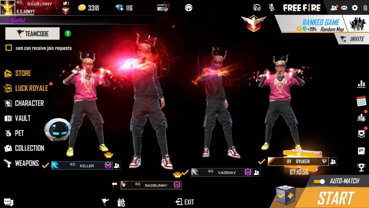 FREE FIRE LIVE GAMEPLAY IN CUSTOM ROOMS - YouTube