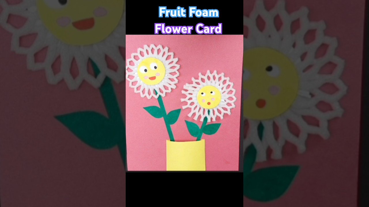 Fruit Foam Net Flower Card | Best Out Of Waste | Fruit Foam Net Craft ...