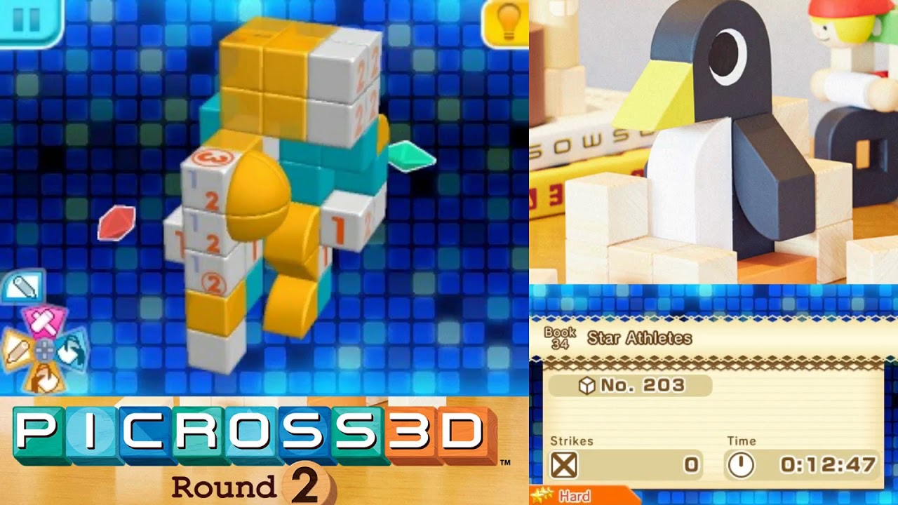 Picross 3D Round 2! Book 34 Star Athletes Puzzle 203-204 Hard Mode ...