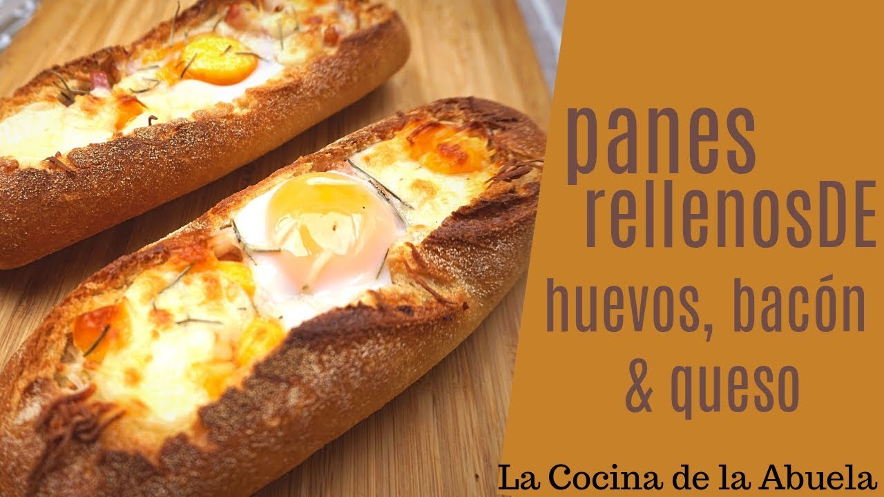 Panes rellenos de huevo, bacón y queso - YouTube