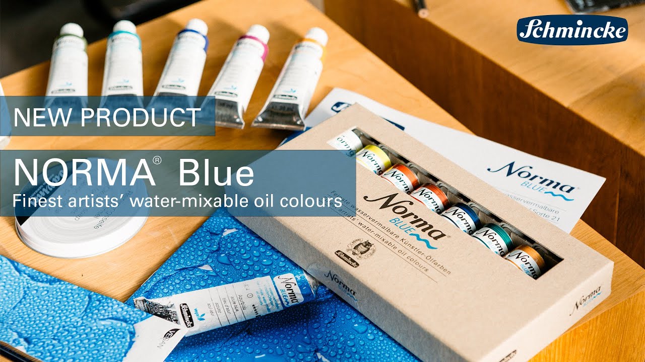 NORMA® Blue: feinste wasservermalbare Künstler-Ölfarbe - YouTube