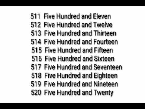 Counting Numbers 511 - 520 / With Number Words/ Learning for Kids ...