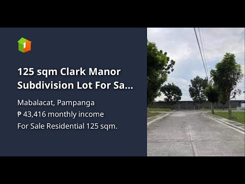 125 sqm Clark Manor Subdivision Lot For Sale in DauMabalacat, Pampanga ...