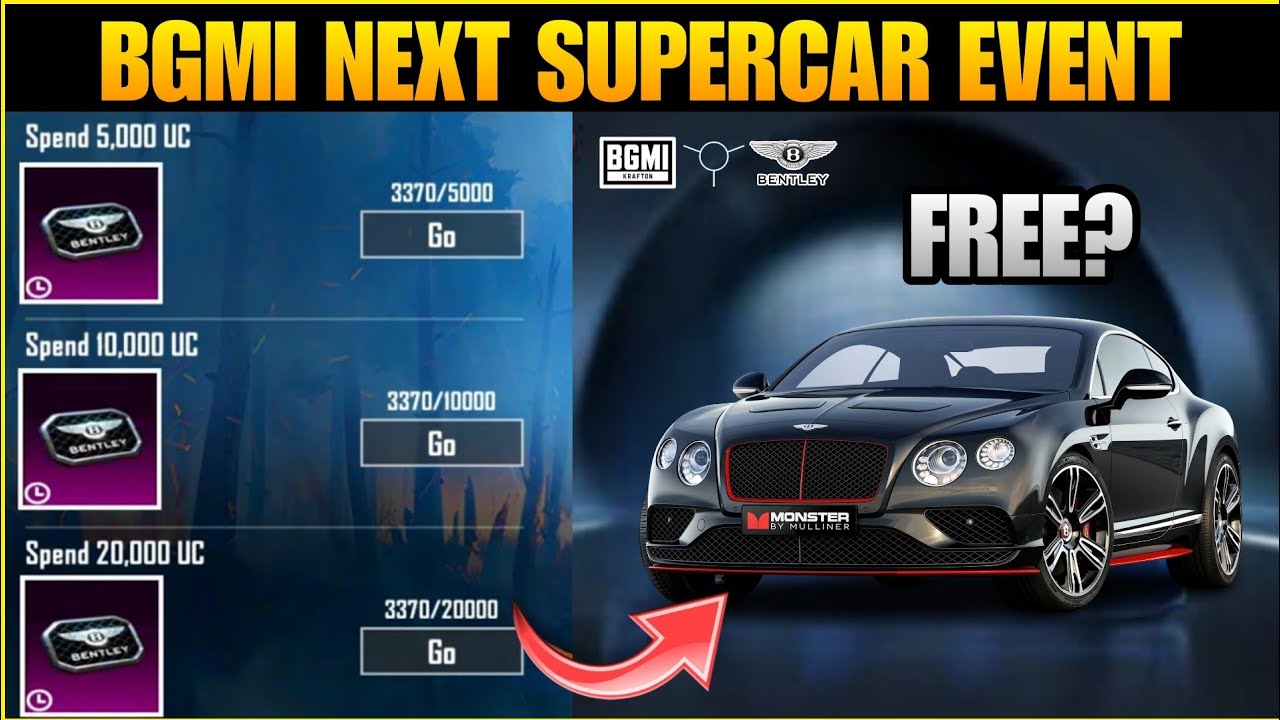 FREE SUPERCAR EVENT IN BGMI ? BGMI NEXT SUPERCAR EVENT RELEASE DATE ...
