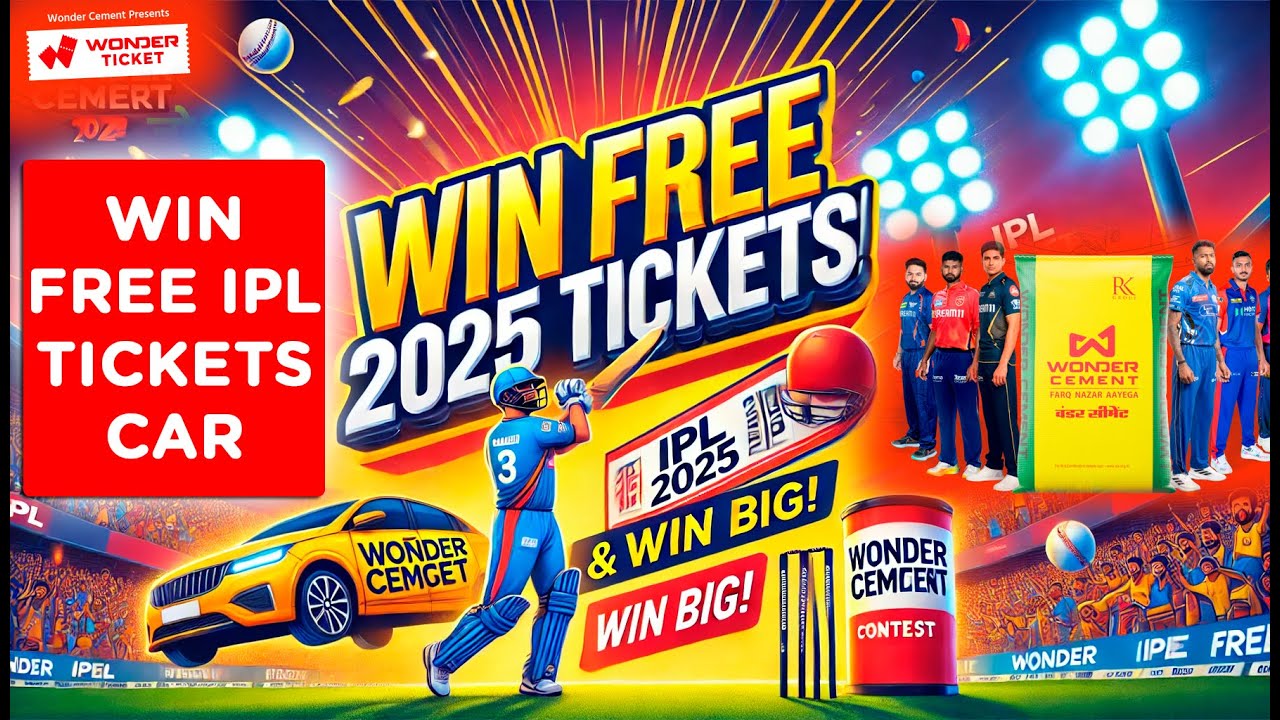 🔥 WIN FREE IPL 2025 TICKETS & A CAR! 🎟️🚗 | Wonder Cement Predict & Win ...