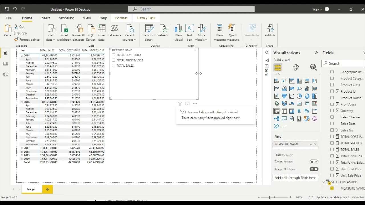 Hide and Unhide measures using Slicer in Power bi - YouTube