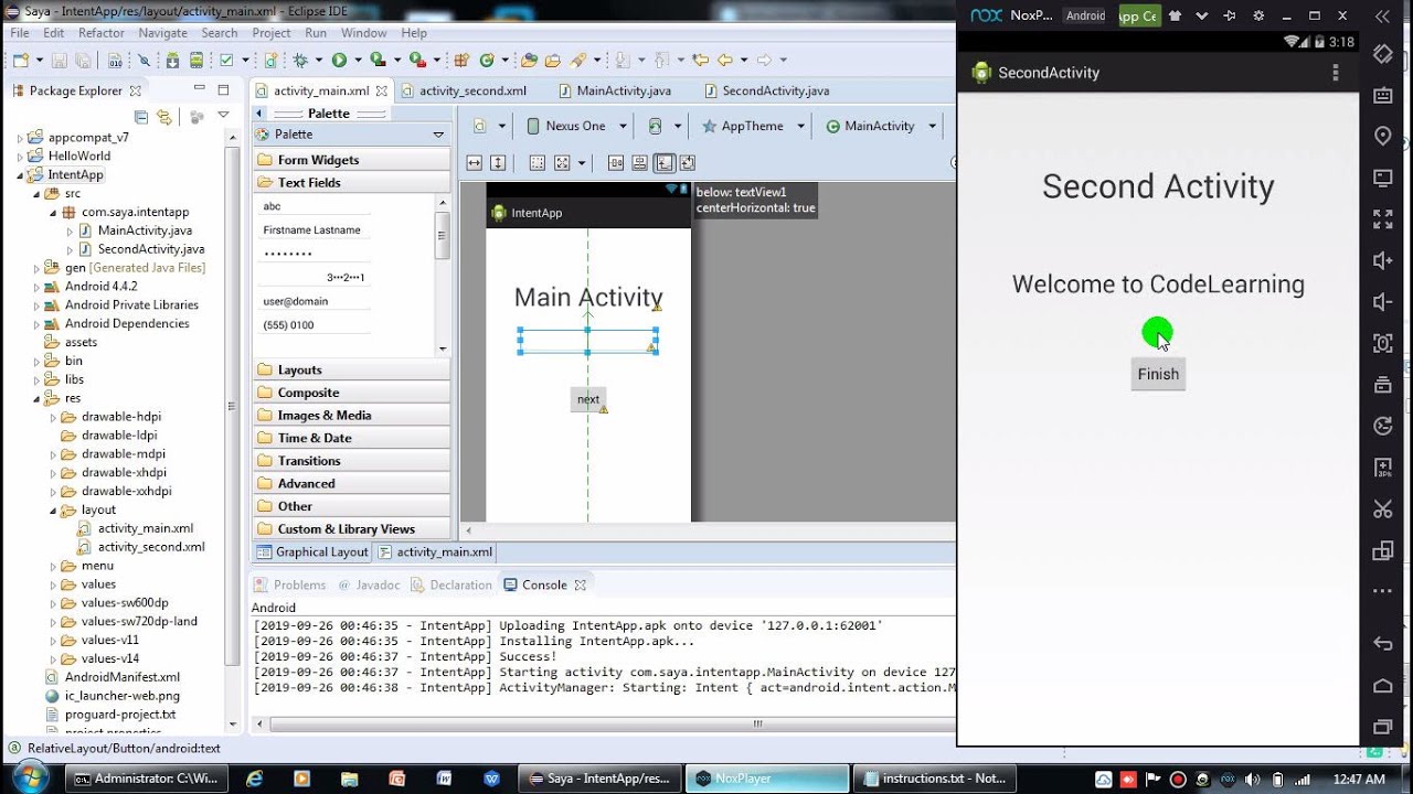 Intent Activity sending & receiving data using Intents or button ...