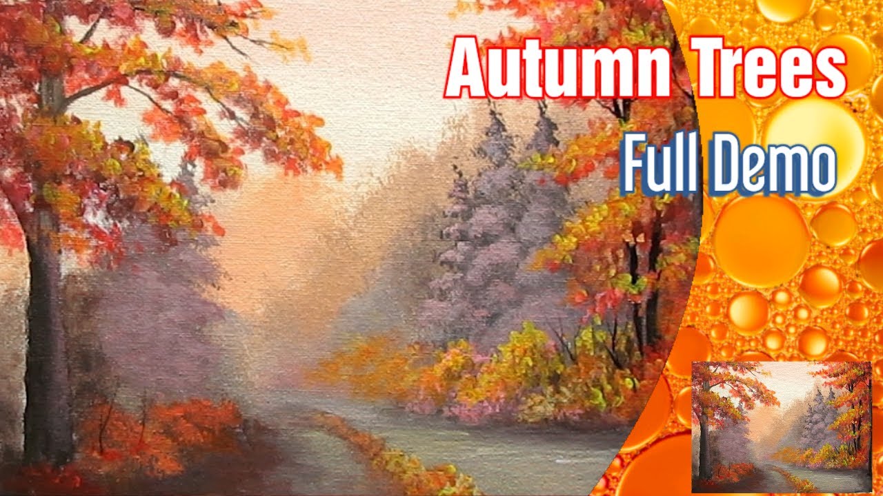 Autumn trees | Acrylic autumn painting demonstration | #tutorial ...