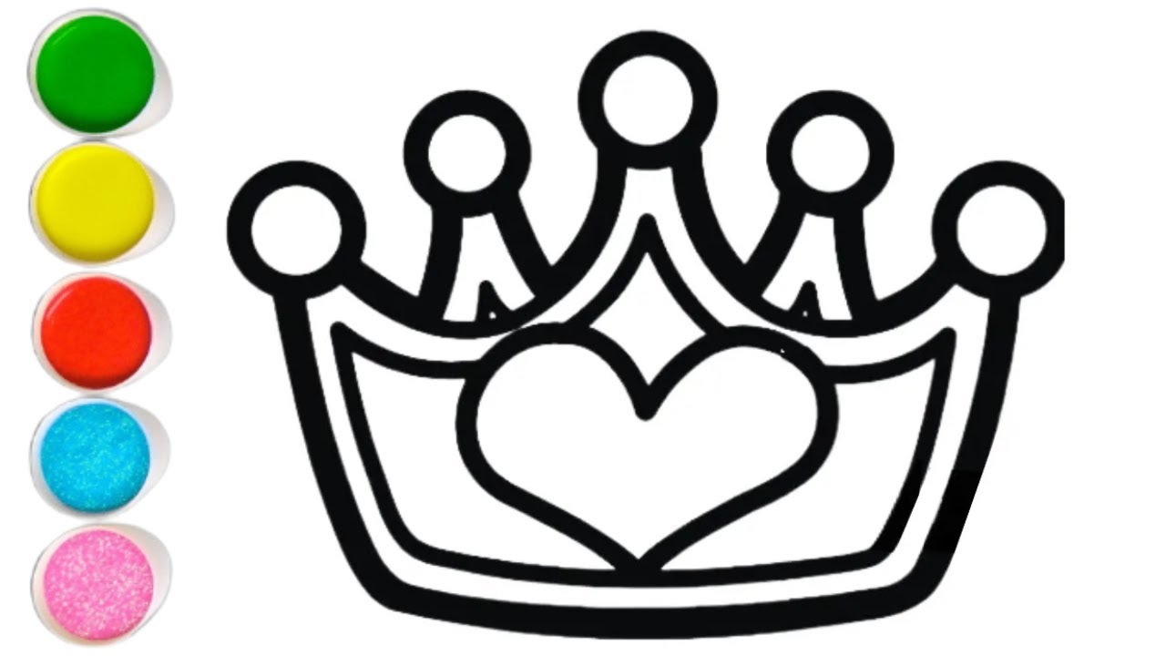 Crown Picture Drawing, Painting, Coloring for Kids and Toddlers | Let's ...