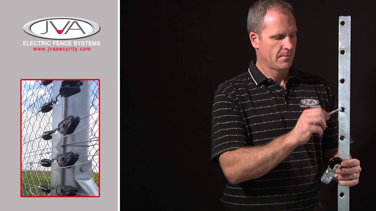 Electric fence installation - JVA Angle Iron-Strain Post - YouTube