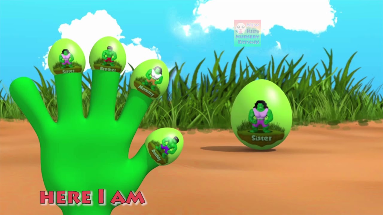 Hulk Easter Egg Finger Family Nursery Rhymes - YouTube