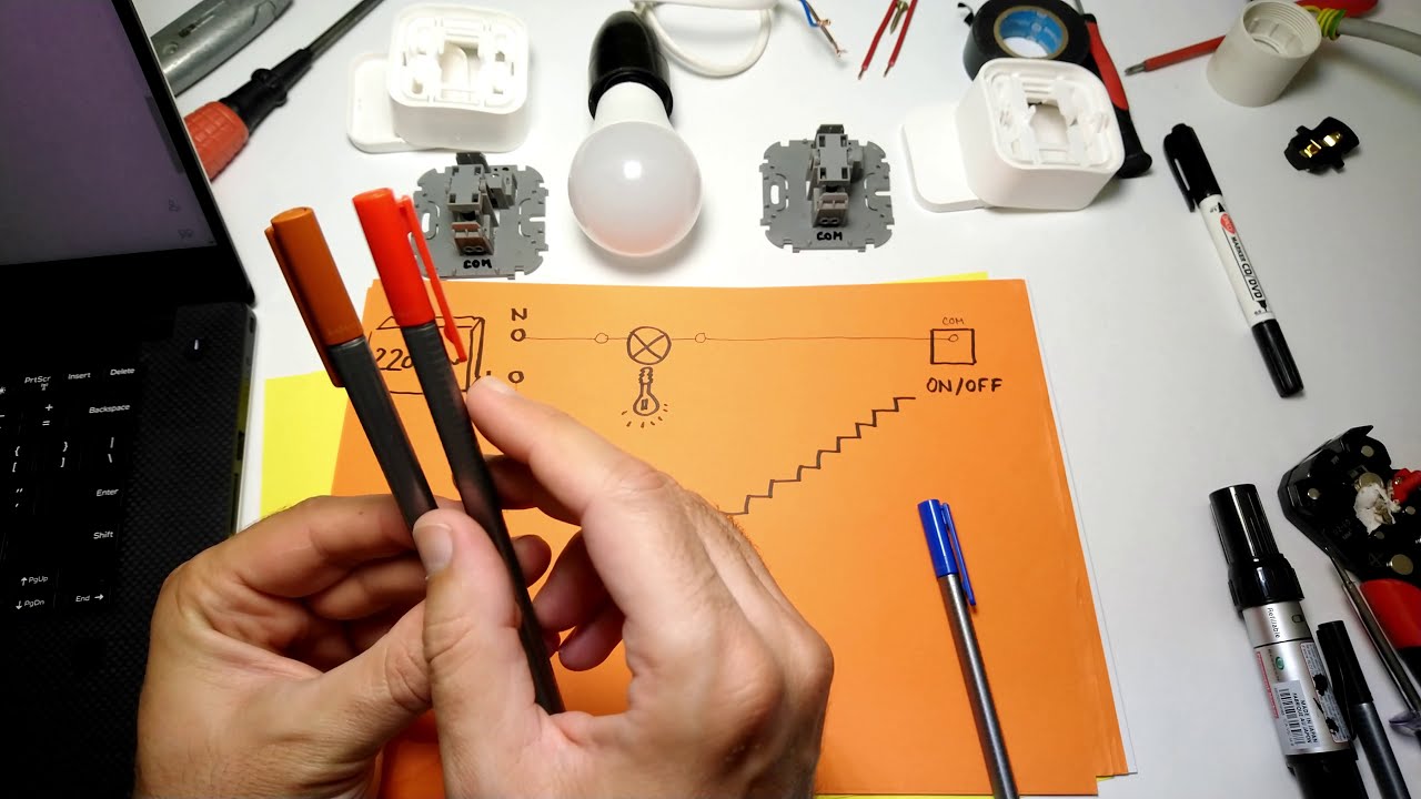 2 Way Switch Electrical Wiring for Stairs - YouTube