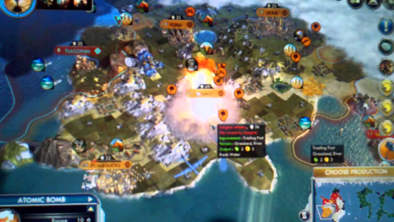 Atomic bomb in civilization 5 - YouTube