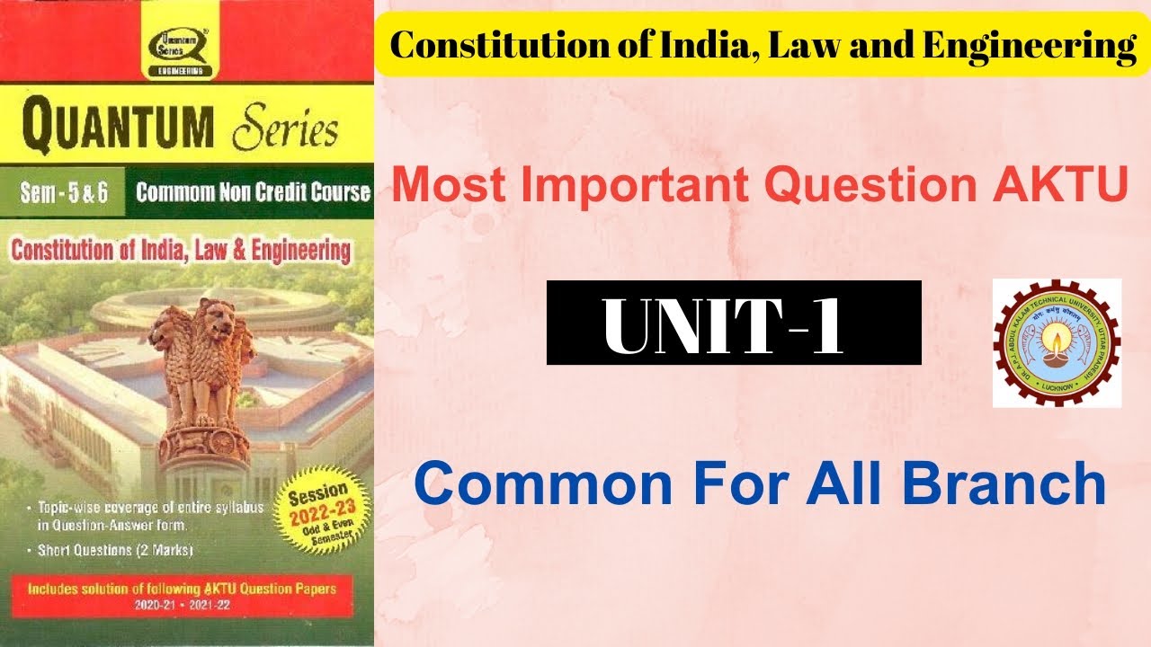 Constitution of India law and engineering Aktu Important Questions ...