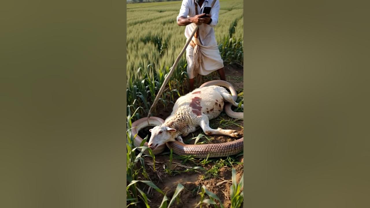 Python Strangles Sheep in Field — Farmer's Daring Rescue! 🐍🐑 # ...