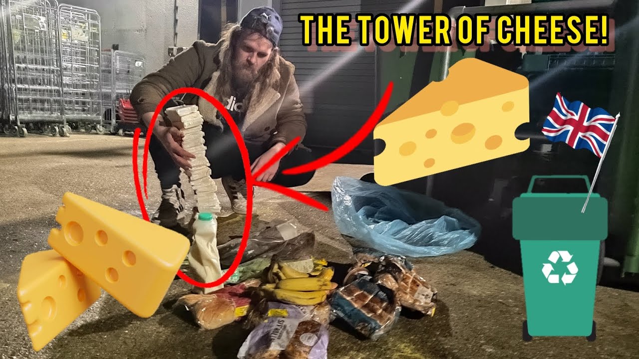 TOWER OF CHEESE! Dumpster Diving FOOD HAUL - YouTube