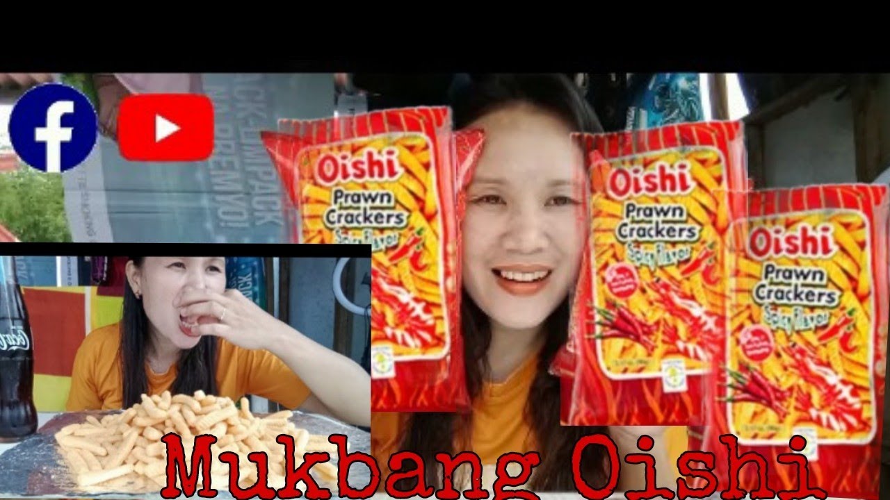 Mukbang Oishi Hot PRAWN CRACKERS/Xander Gabane - YouTube