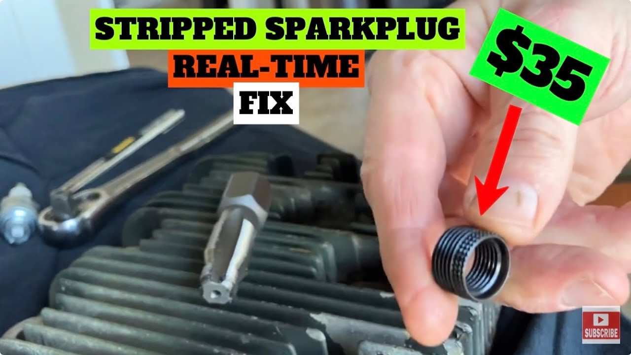 STRIPPED Spark plug-REAL TIME THREAD INSERT INSTALL/SAV-A-THREAD- - YouTube